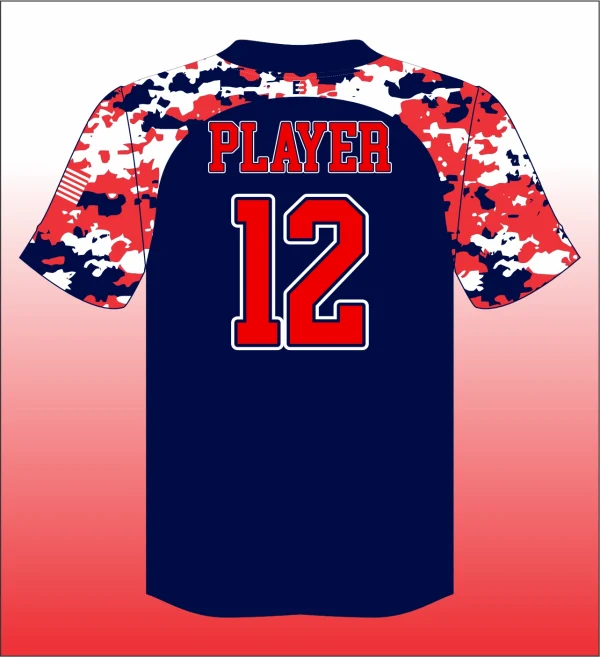 2 Button Baseball Jersey Patriot Flag Yoke